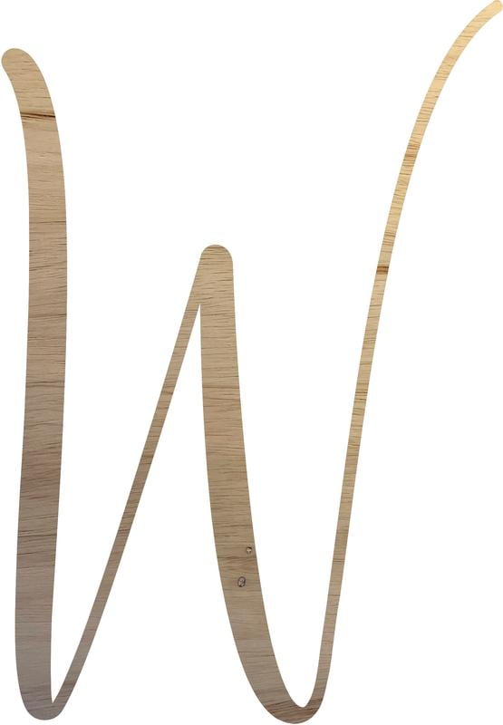 Wooden Cursive Letter, Unfinished 4'' Tall Craft Letter W, Rebeca DIY ...