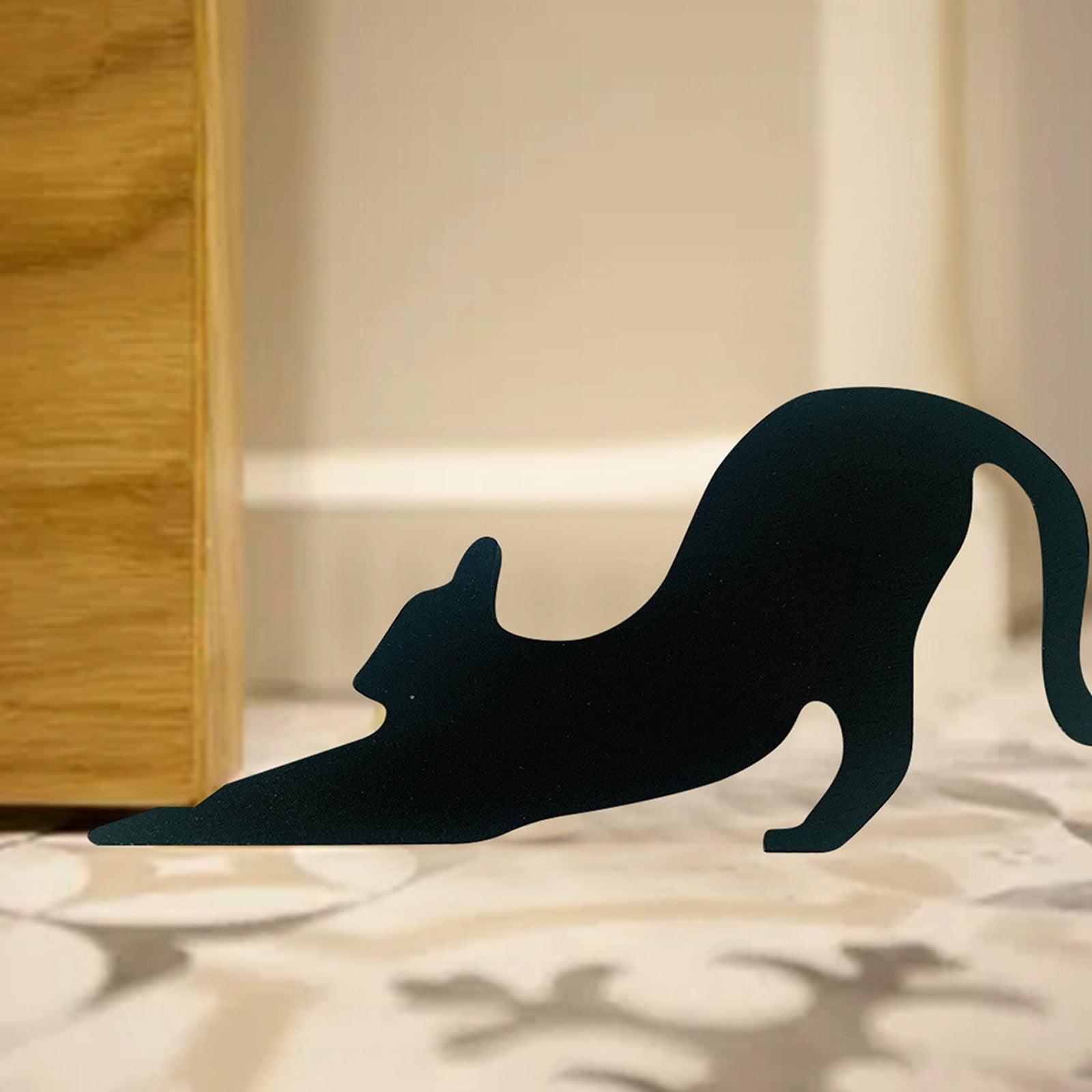Wooden Cute Cat Door Stops, Heavy Duty Rustic Door Stoppers Avoid ...