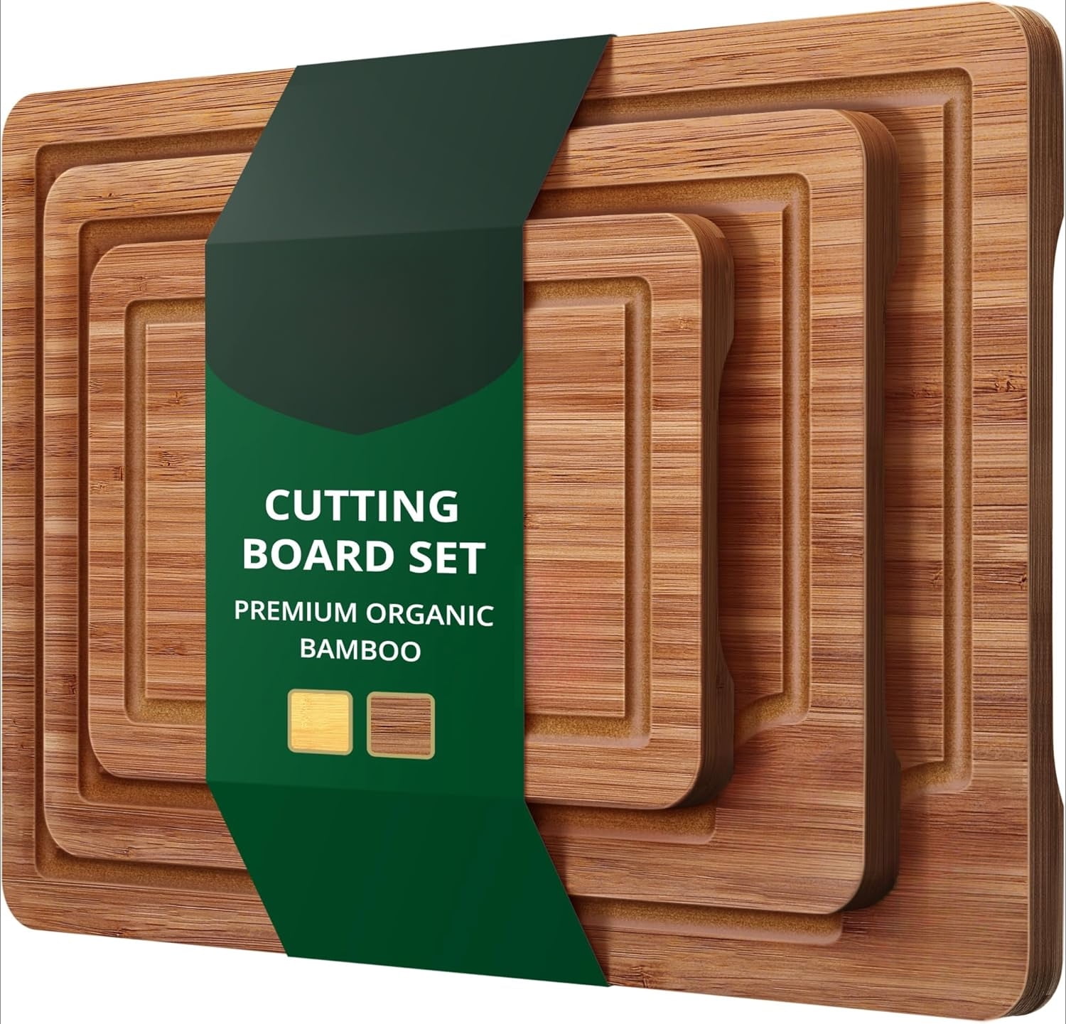 Wooden Cutting Boards for Kitchen Meal Prep & Serving - Bamboo Wood ...