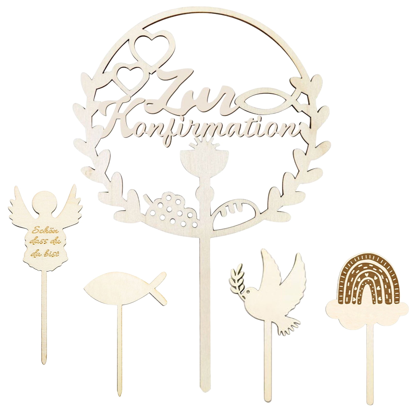 Wooden DIY Cake Topper – Christening/Themed Party Decor, Pre-Assembled ...