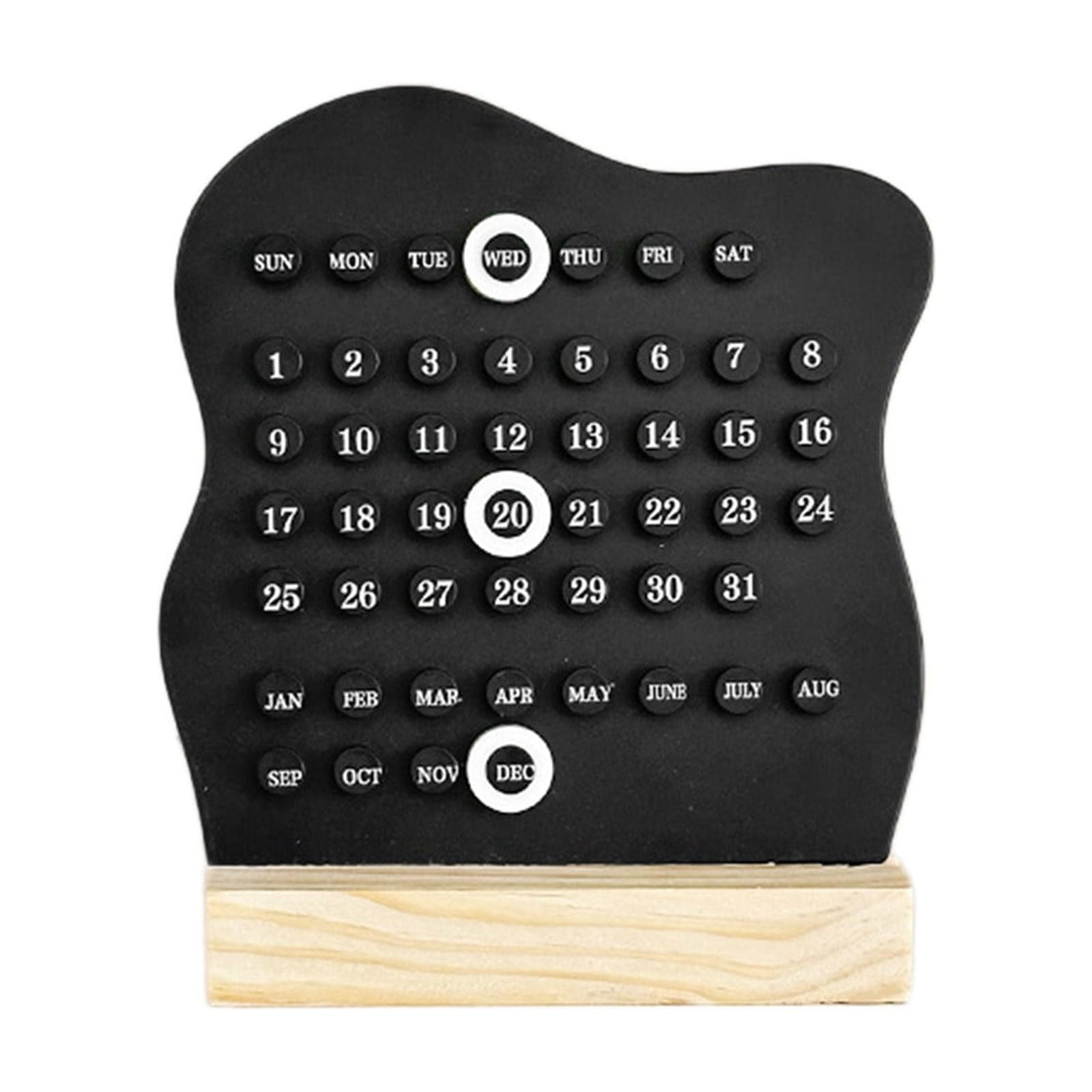 Wooden DIY Desktop Calendar Perpetual Calendar, with Loop Date Marker ...