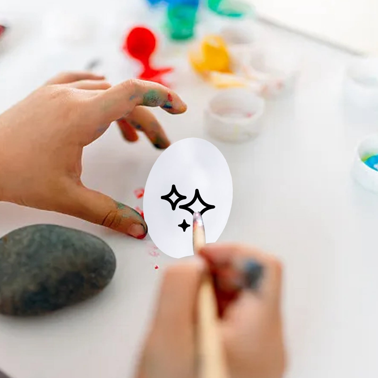 Wooden DIY Eggs Kids Painting Doodling Craft Kit Pretend Play Toy ...