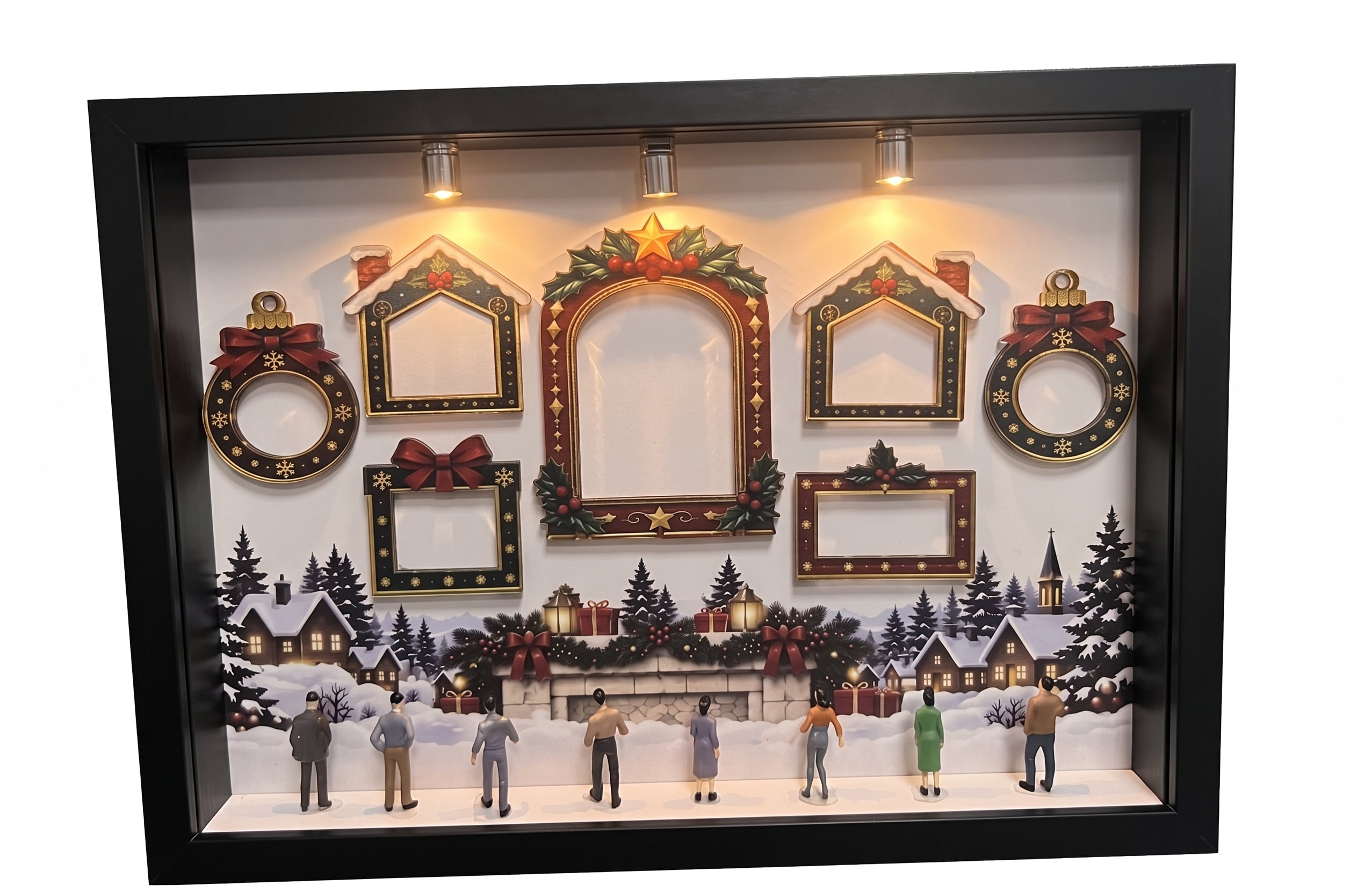 Wooden DIY Museum Shadow Box with Resin, Memory Photo Frame Display Set ...