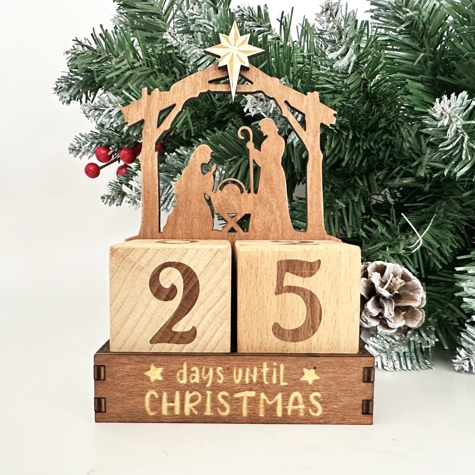 Wooden DIY Ornaments Calendar,Christmas Countdown Calendar,Wooden ...