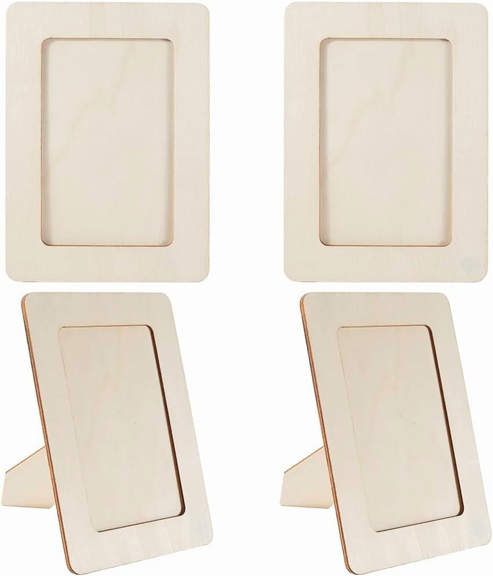 Wooden DIY Photo Frame 4Pcs Unfinished Solid Picture Frame for 5.51x3 ...
