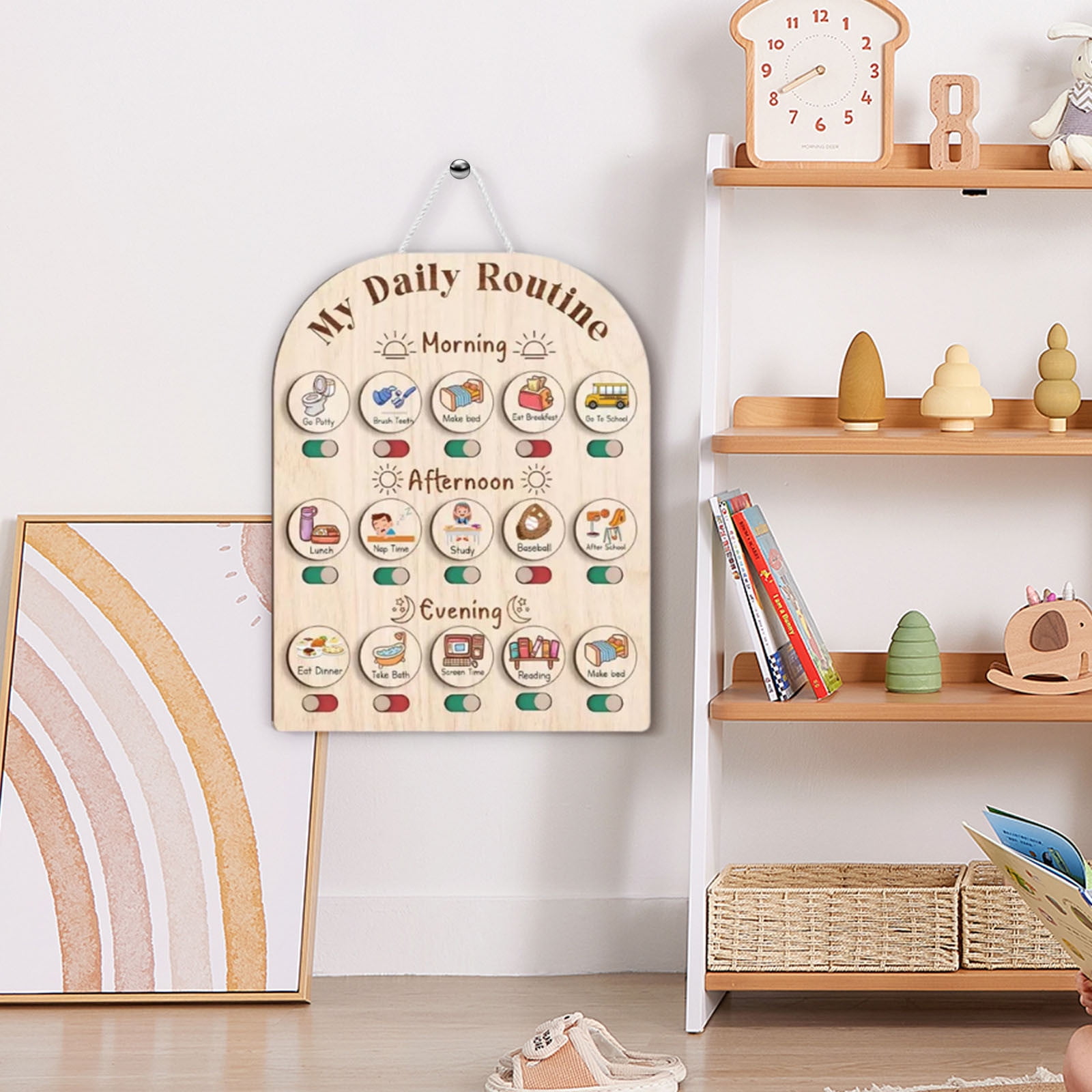 Wooden Daily Life Board Learning Toy | Interactive Pretend Play ...