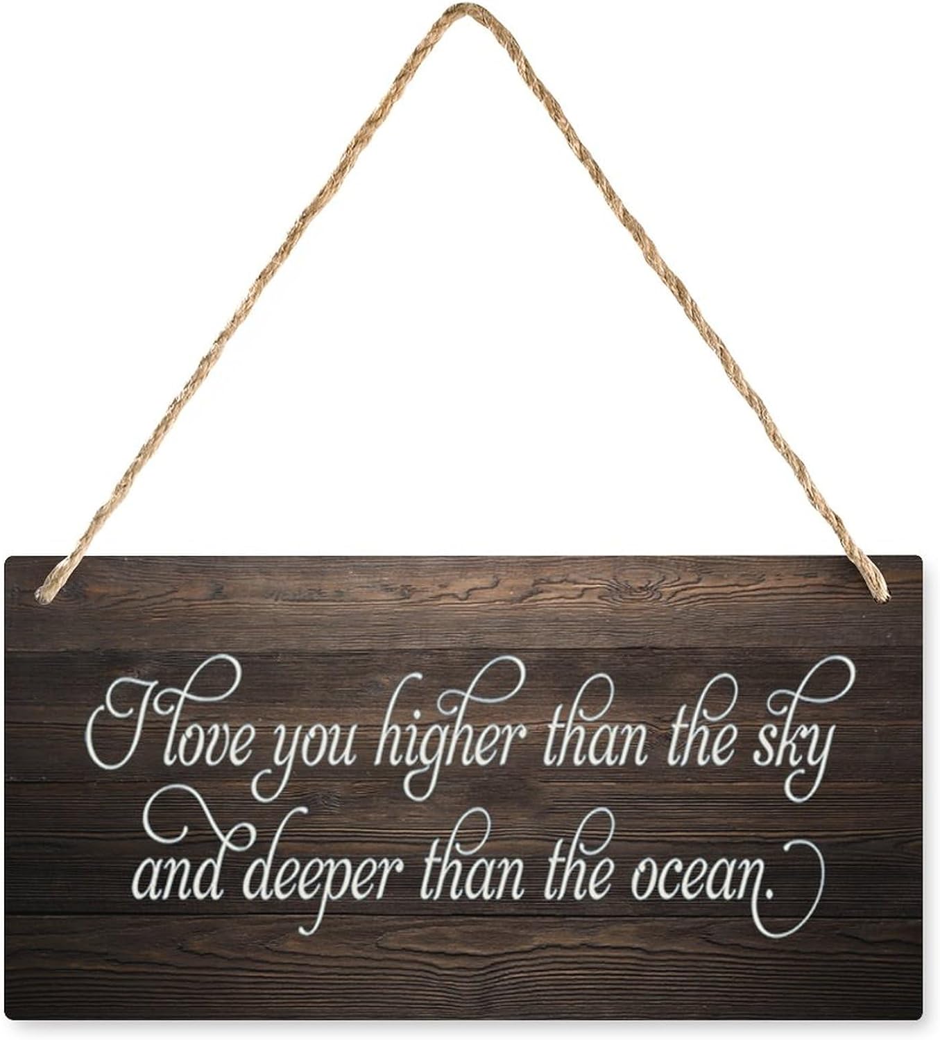 Wooden Decor I Love You Higher Than The Sky And Deeper Than The Ocean Wood Sign Rustic Wedding ...