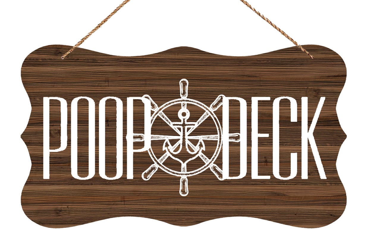 Wooden Decor Poop Deck Wooden Sign Rustic Wood Wall Entryway Plaque For ...