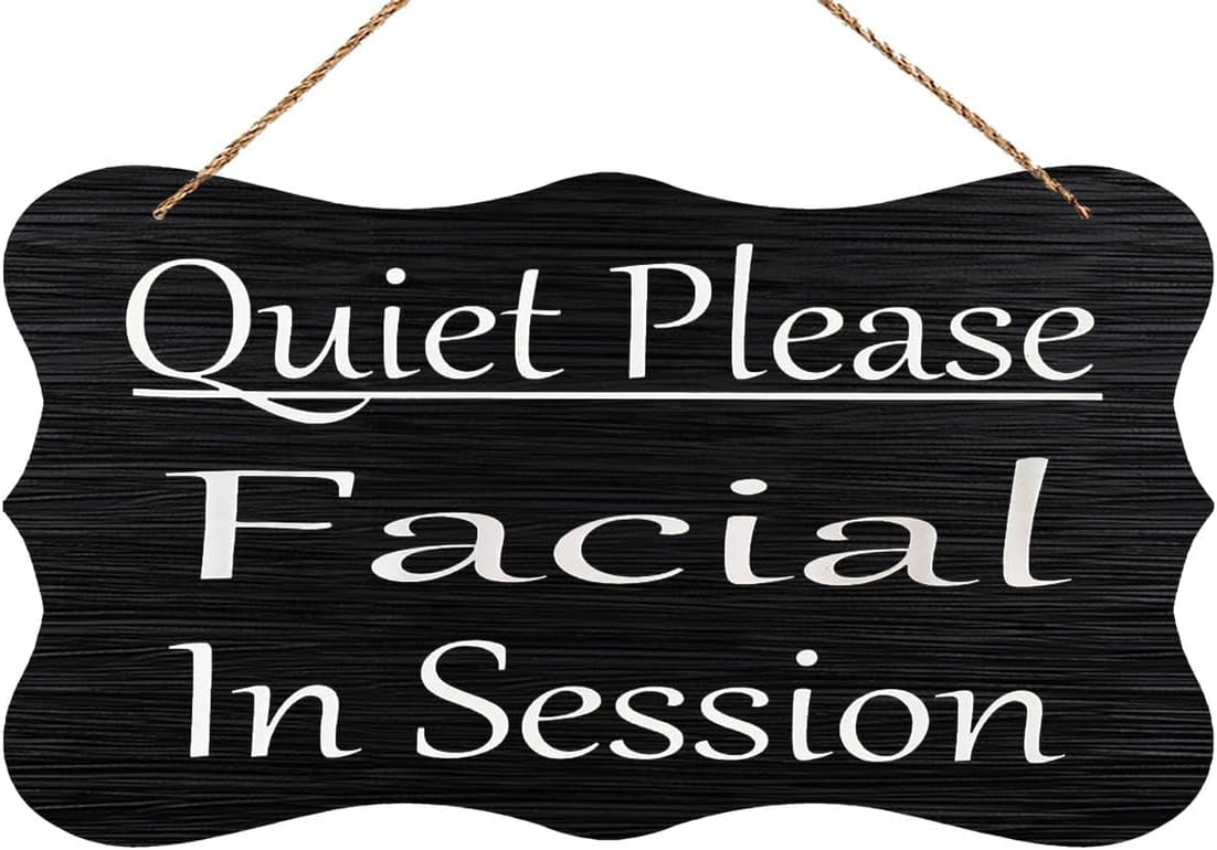 Wooden Decor Quiet Please Facial In Session Wood Spa Service Shh Sign ...