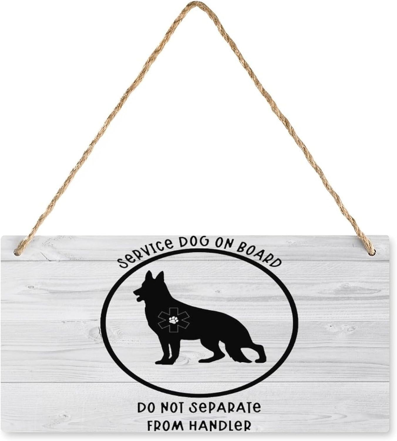 Wooden Decor Service Dog On Board Do Not Separate From Handler Funny ...