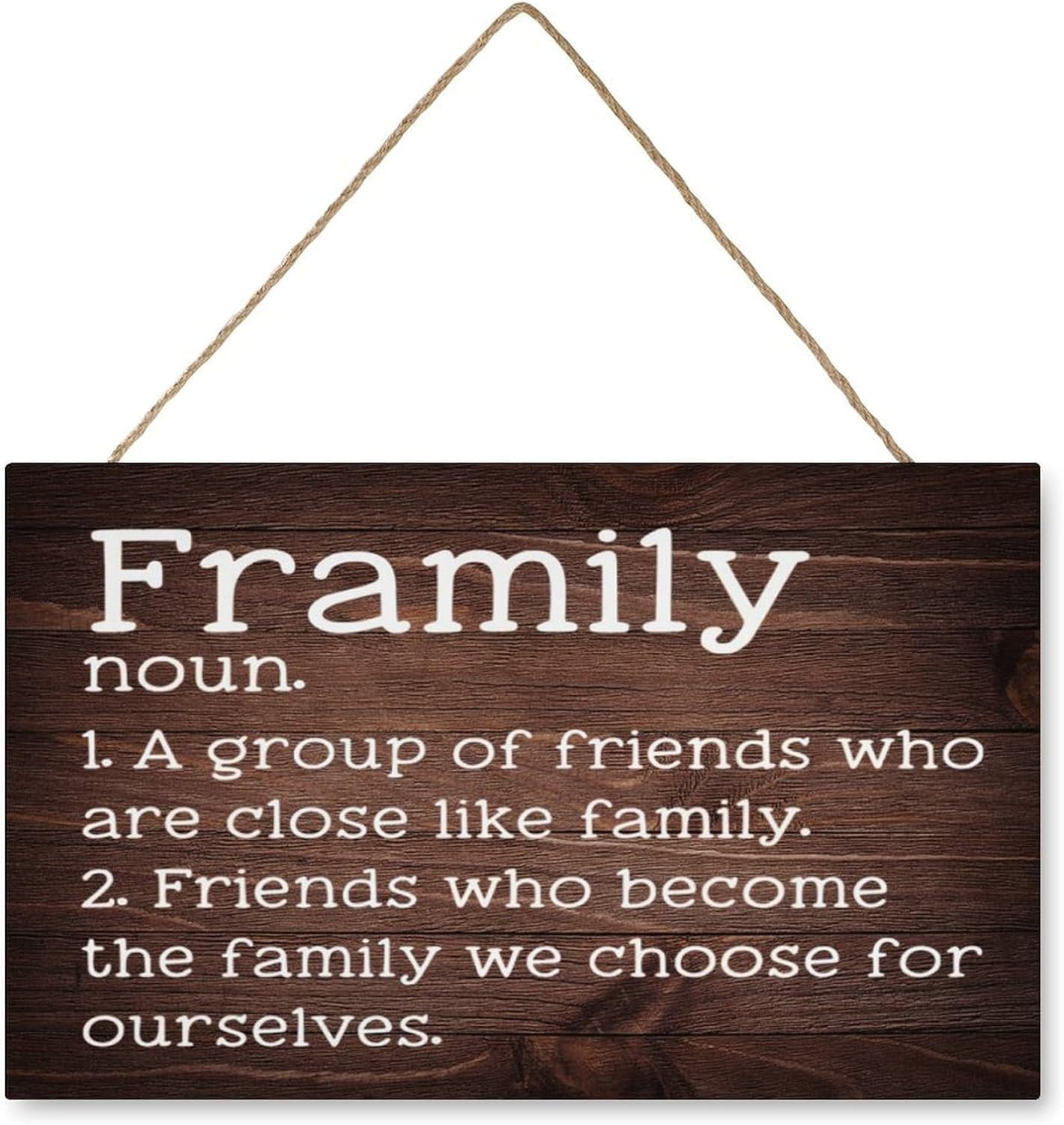 Wooden Decor Signs Friends Family Definition Funny Hanging Wood Wall ...