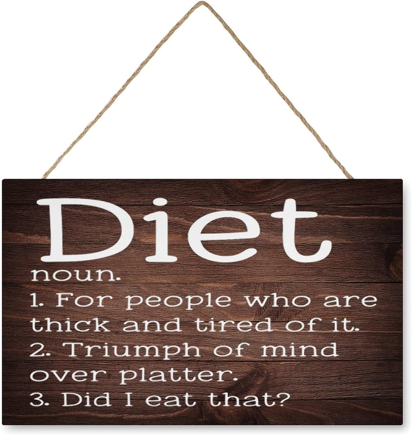 Wooden Decor Signs Funny Diet Definition Funny Hanging Wood Wall Decor ...