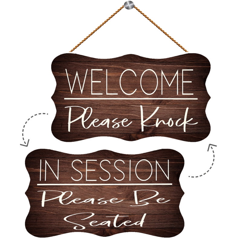 Wooden Decor Signs In Session Please Be Seated Welcome Wood Sign Two ...