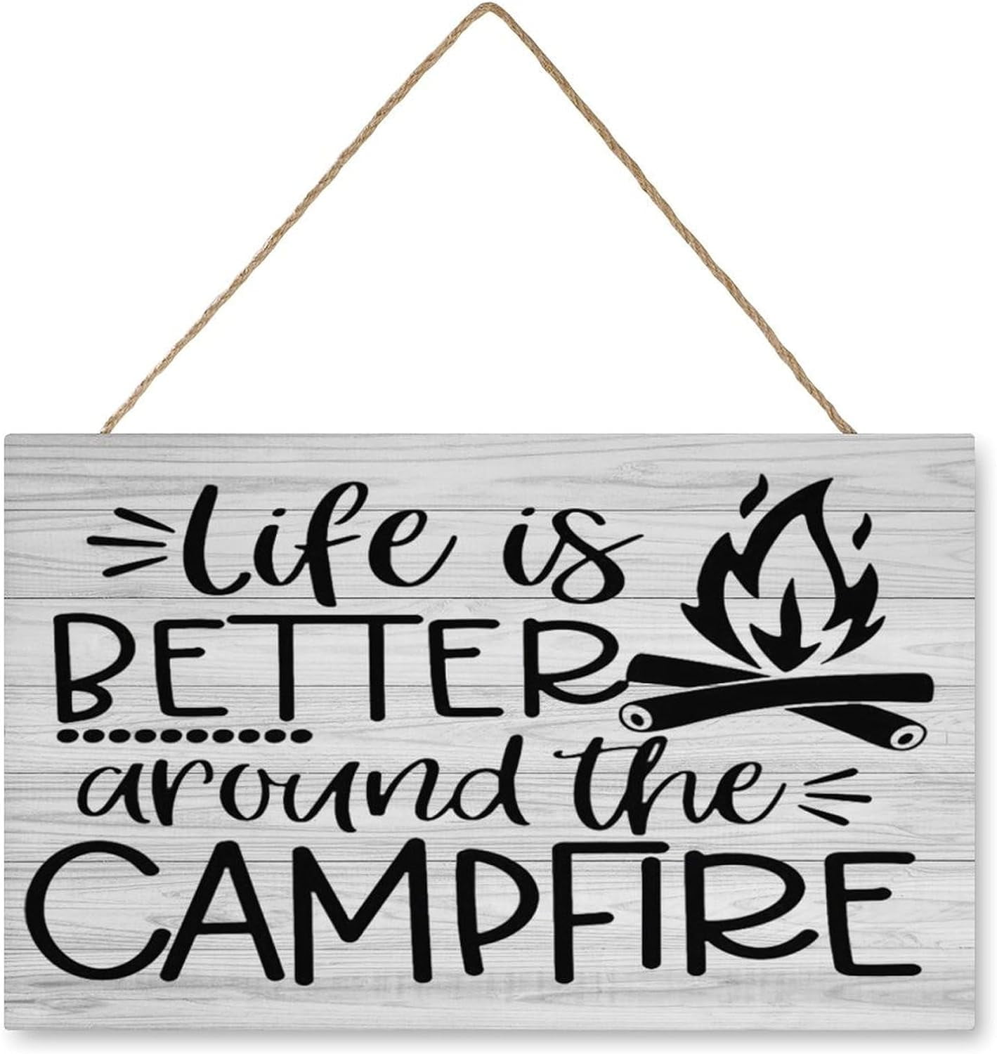 Wooden Decor Signs Life Is Better Around The Campfire Funny Hanging ...