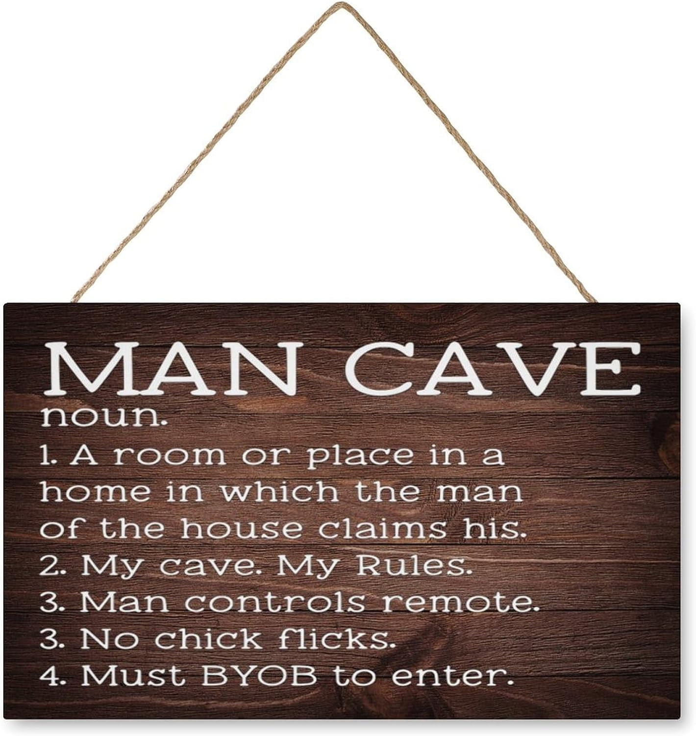 Wooden Decor Signs Man Cave Quote Definition Funny Hanging Wood Wall ...
