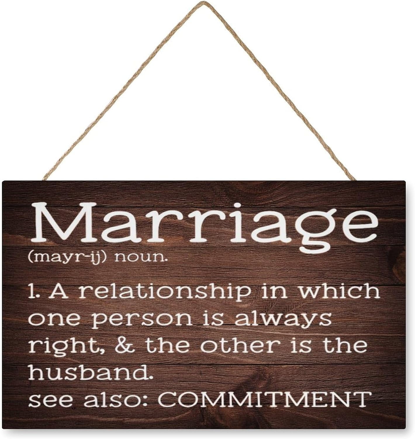 Wooden Decor Signs Marriage Quote Definition Funny Hanging Wood Wall ...