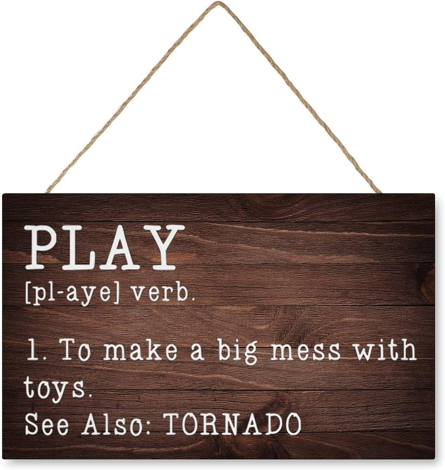Wooden Decor Signs Play Quote Definition Funny Hanging Wood Wall Decor ...
