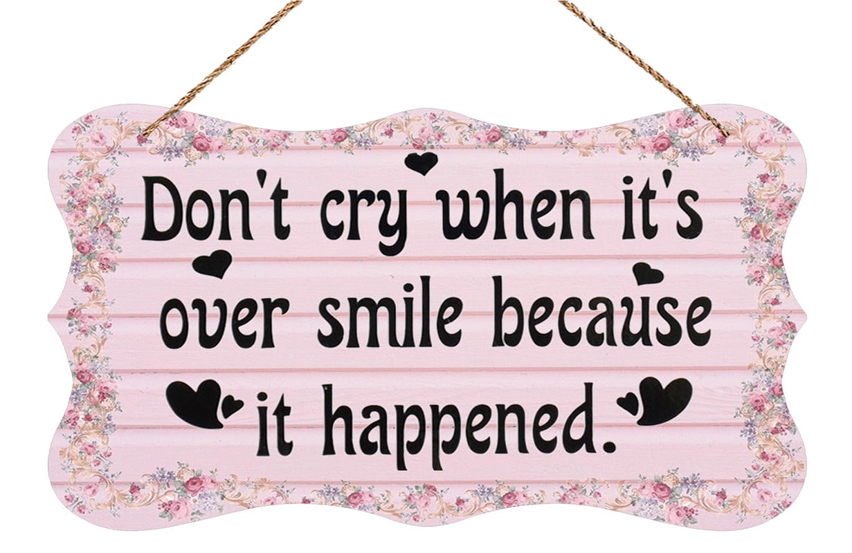 Wooden Decor Signs Smile Because It Happened Goodbye Wooden Wall Plaque ...
