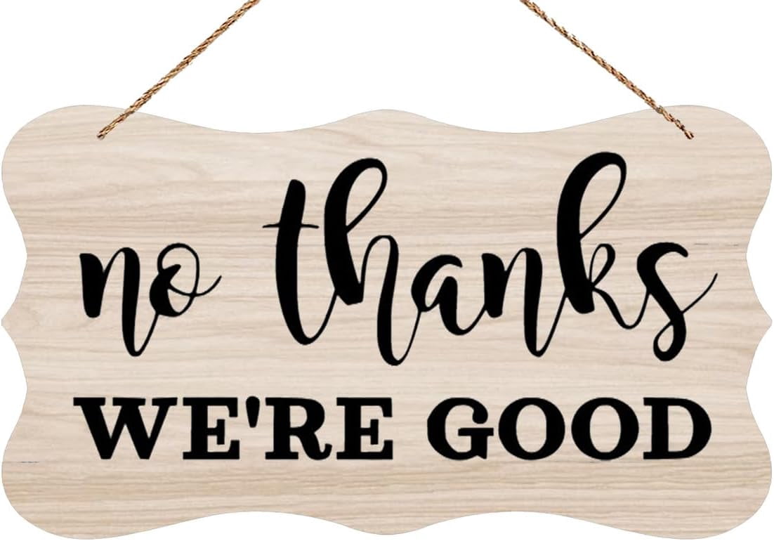 Wooden Decor Signs No Thanks We'Re Good Welcome Home Hanging Wall Art ...