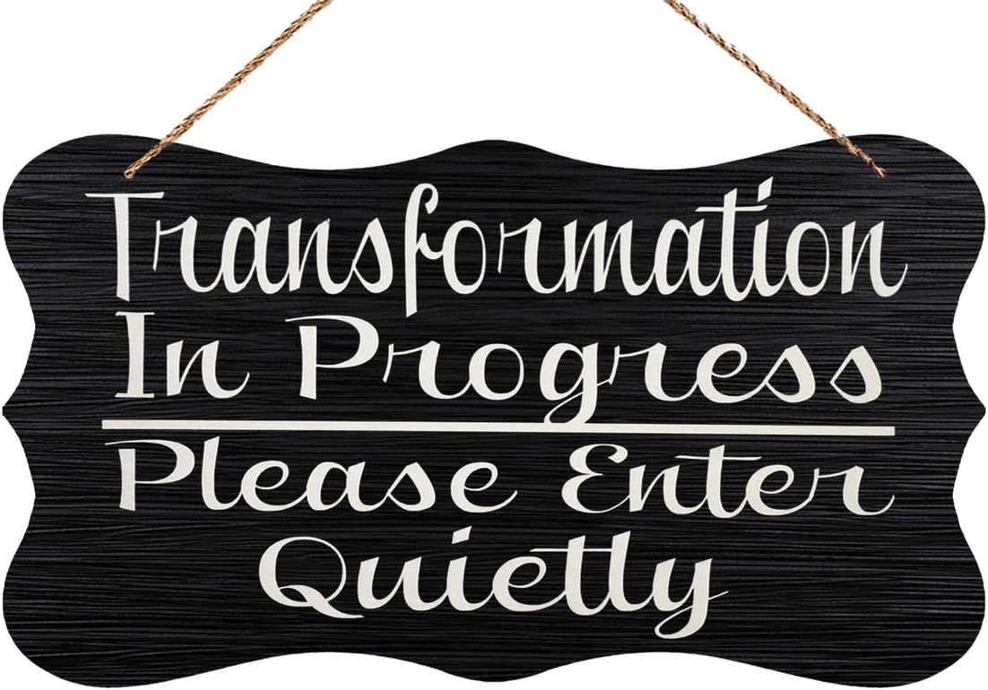 Wooden Decor Signs Transformation In Progress Wood In Session Shhh Sign ...