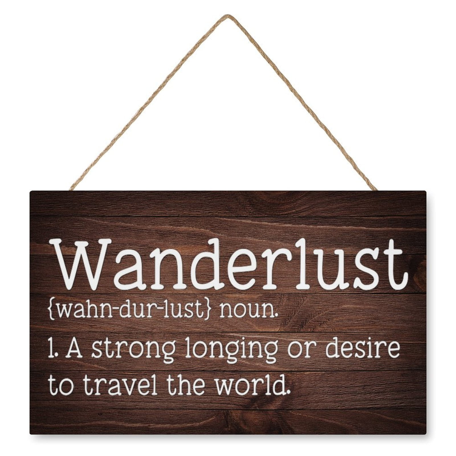 Wooden Decor Signs Wanderlust Quote Definition Funny Hanging Wood Wall ...