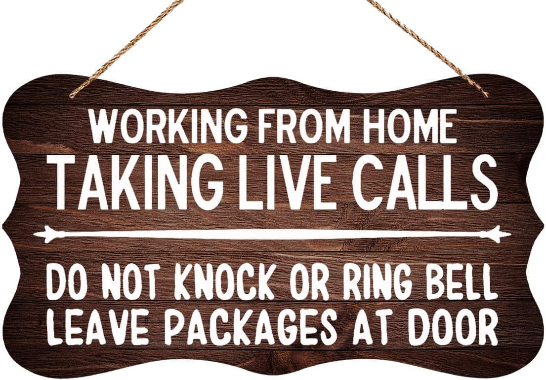 Wooden Decor Signs Working From Home Sign Taking Live Calls Do Not ...