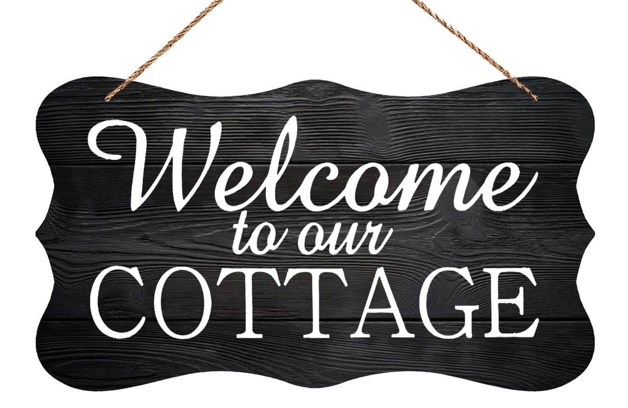 Wooden Decor Welcome To Our Cottage Lake Beach Or Cabin Wooden Sign For ...