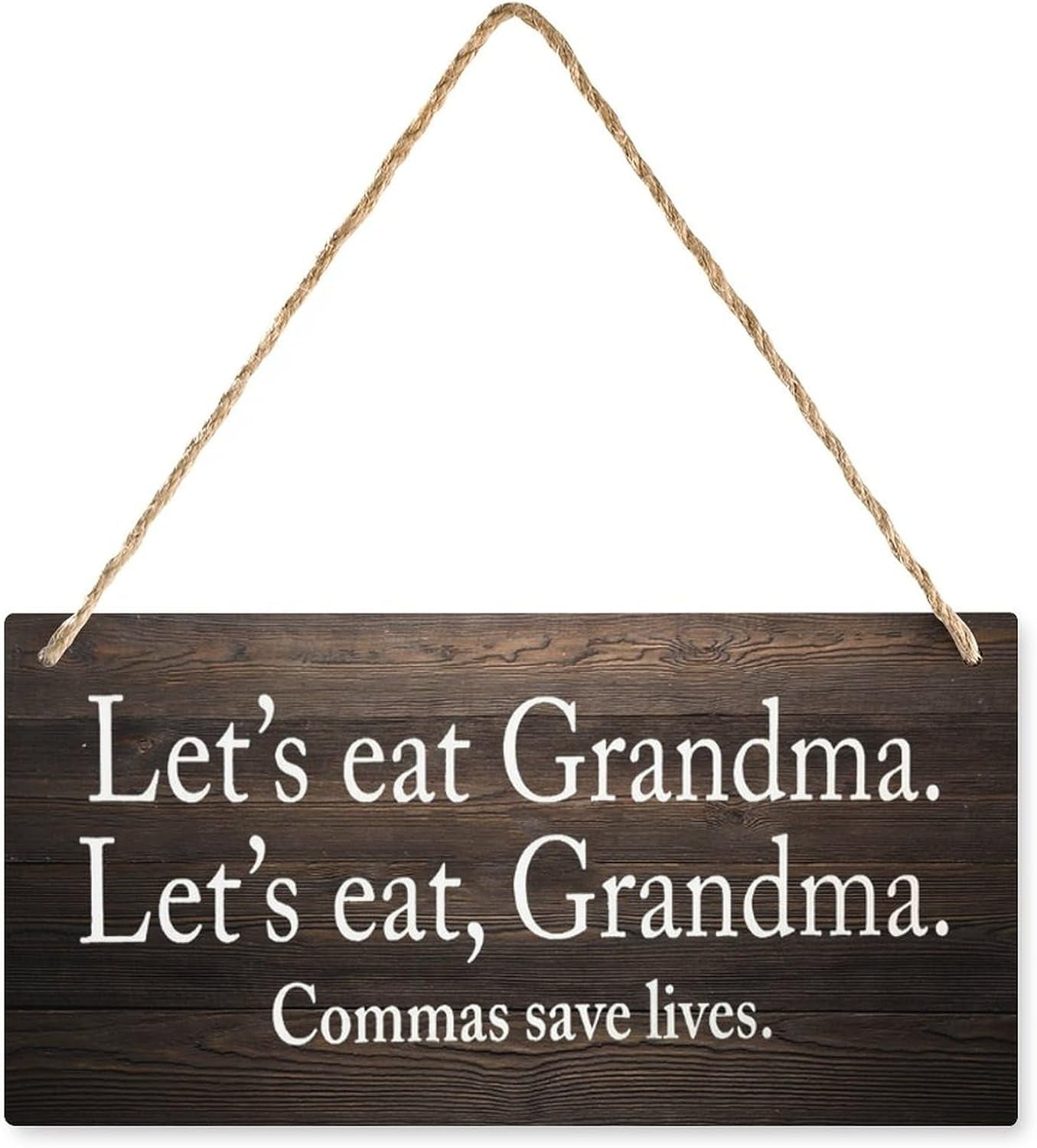 Wooden Decor Wood Sign Let’S Eat Grandma Let’S Eat, Grandma Commas Save ...