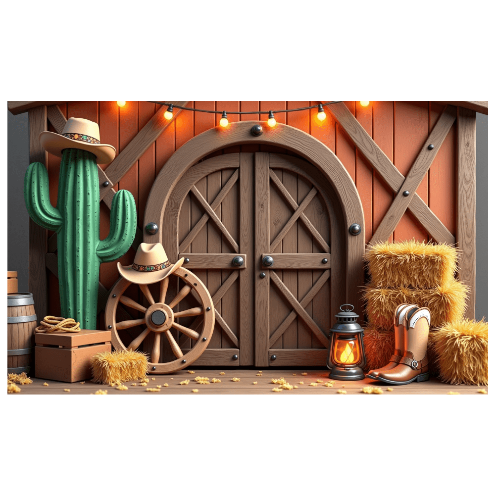 Wooden Design Western Banner Rustic Cowboy Boot Decor for Country ...
