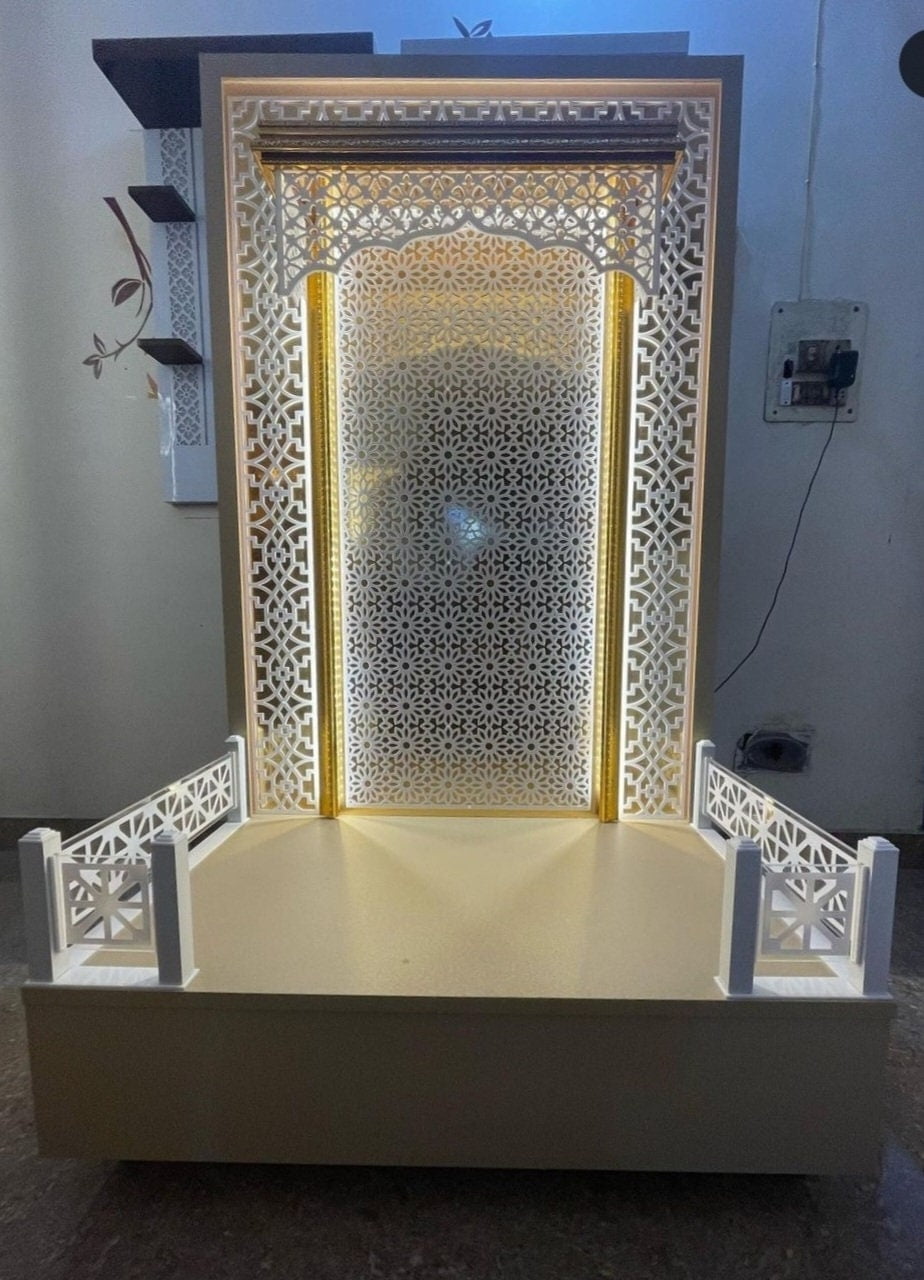Wooden Designer Temple For Home And Office With LED Lights / Puja ...