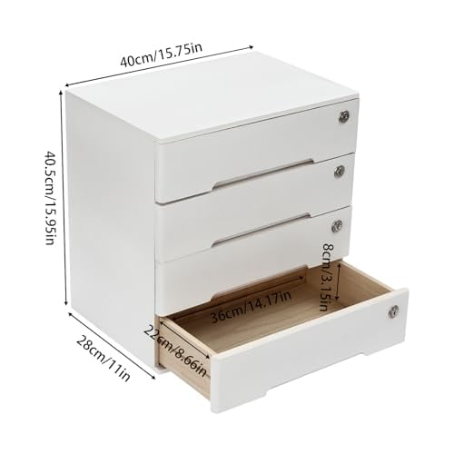 Wooden Desk Organizer with 4 Drawers, Desktop Storage Cabinet,Rustic ...