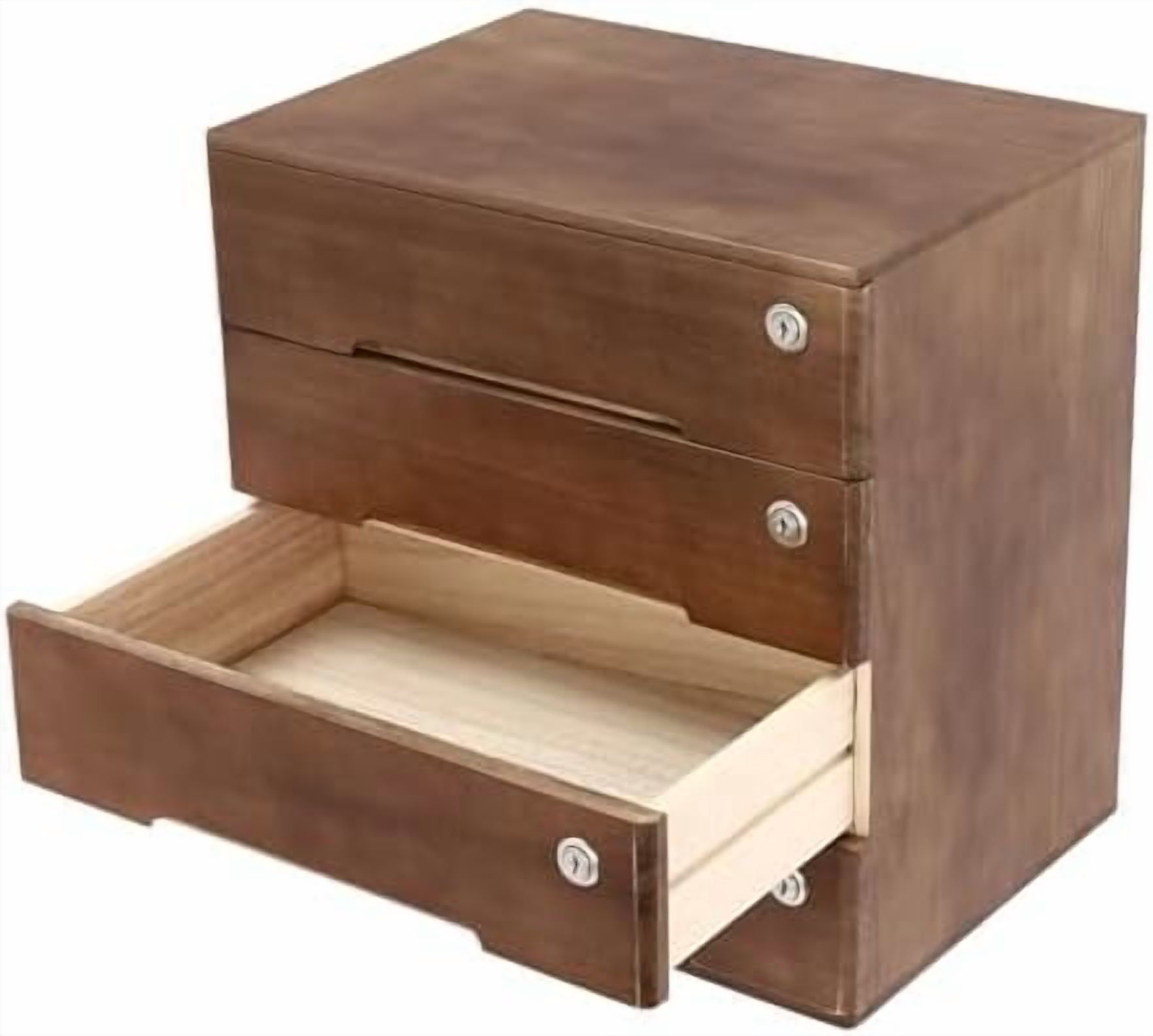 Wooden Desk Organizer with 4 Drawers, Desktop Storage Cabinet,Rustic ...