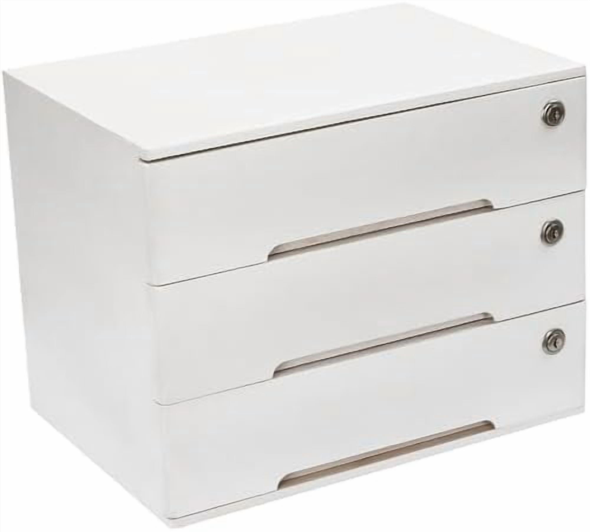 Wooden Desk Organizer with Drawers & Lock, Desktop Countertop Storage ...