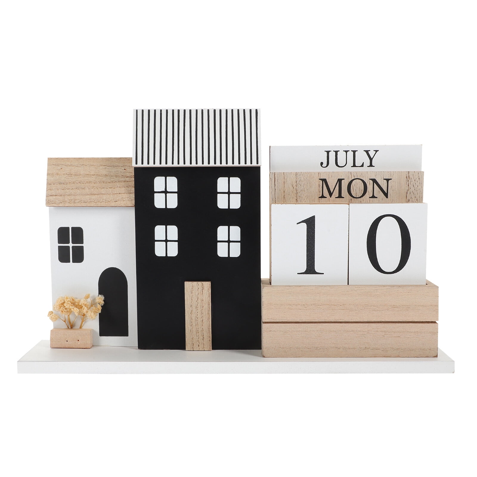 Wooden Desk Perpetual Calendar Planner Week Date Display Calendar ...