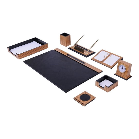 Wooden Desk Set - Desk Organizer Set - 11 Accessories - Desk Office ...