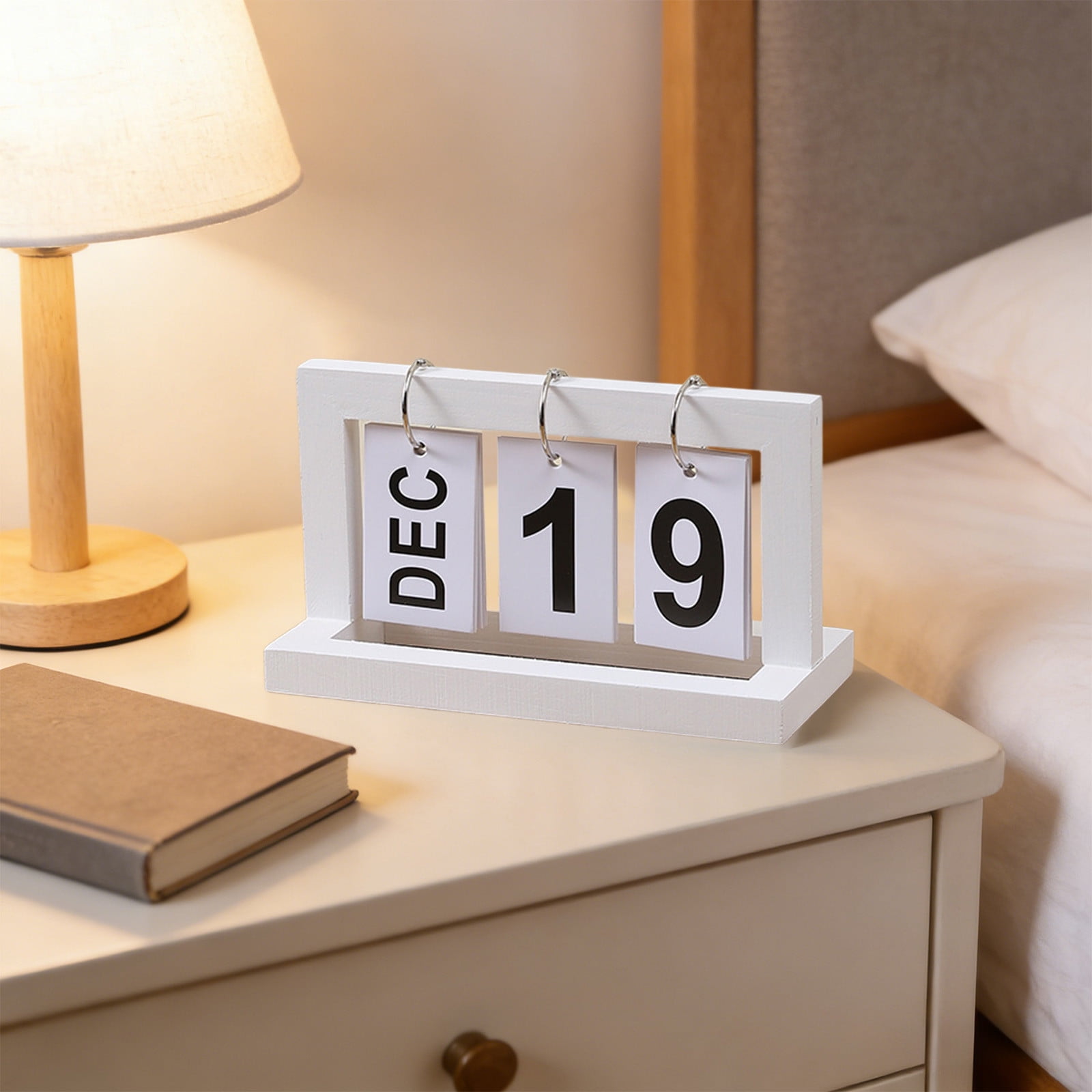 Wooden Desktop Calendar 2026,Daily Perpetual Standing Flip Calendar ...