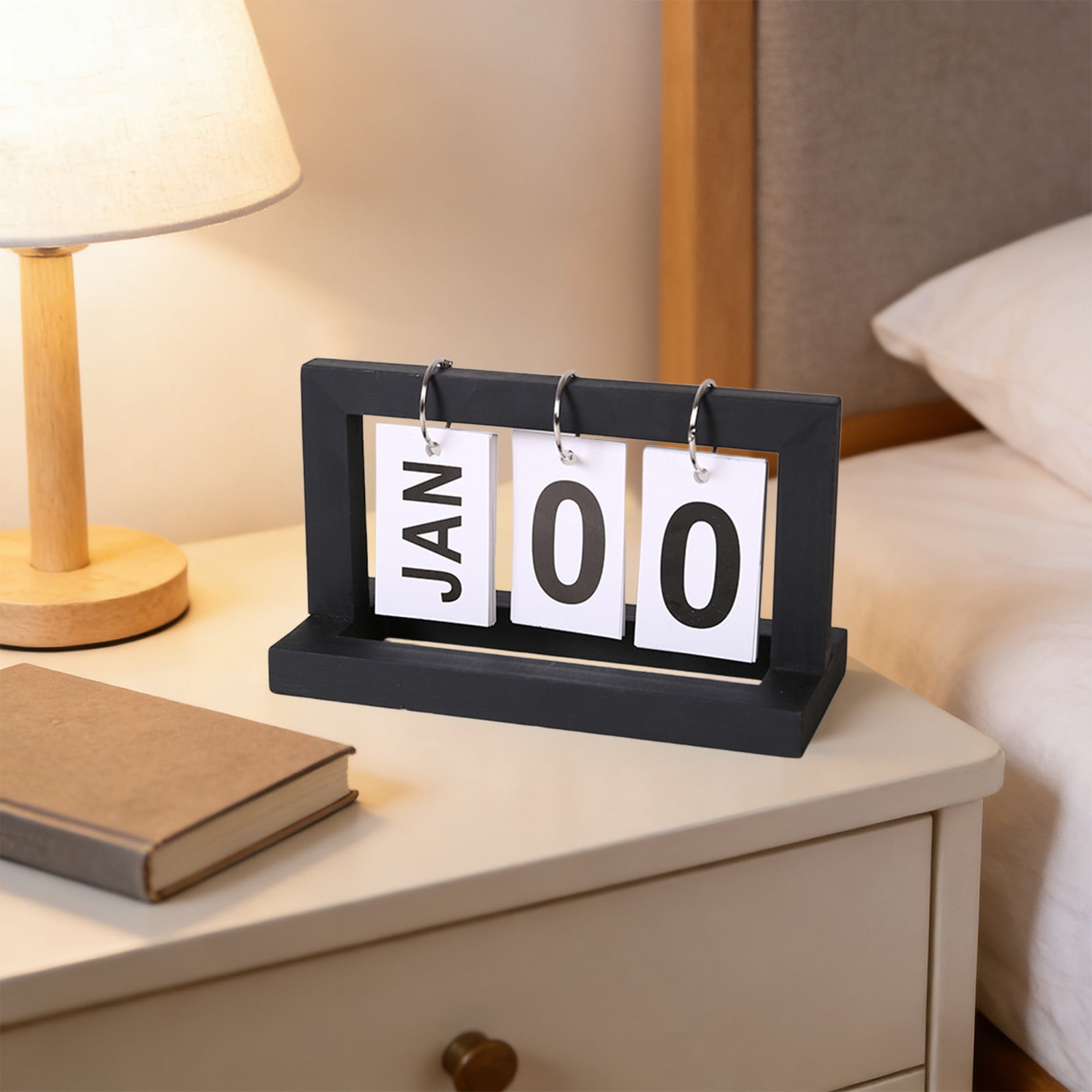 Wooden Desktop Calendar 2026,Daily Perpetual Standing Flip Calendar ...