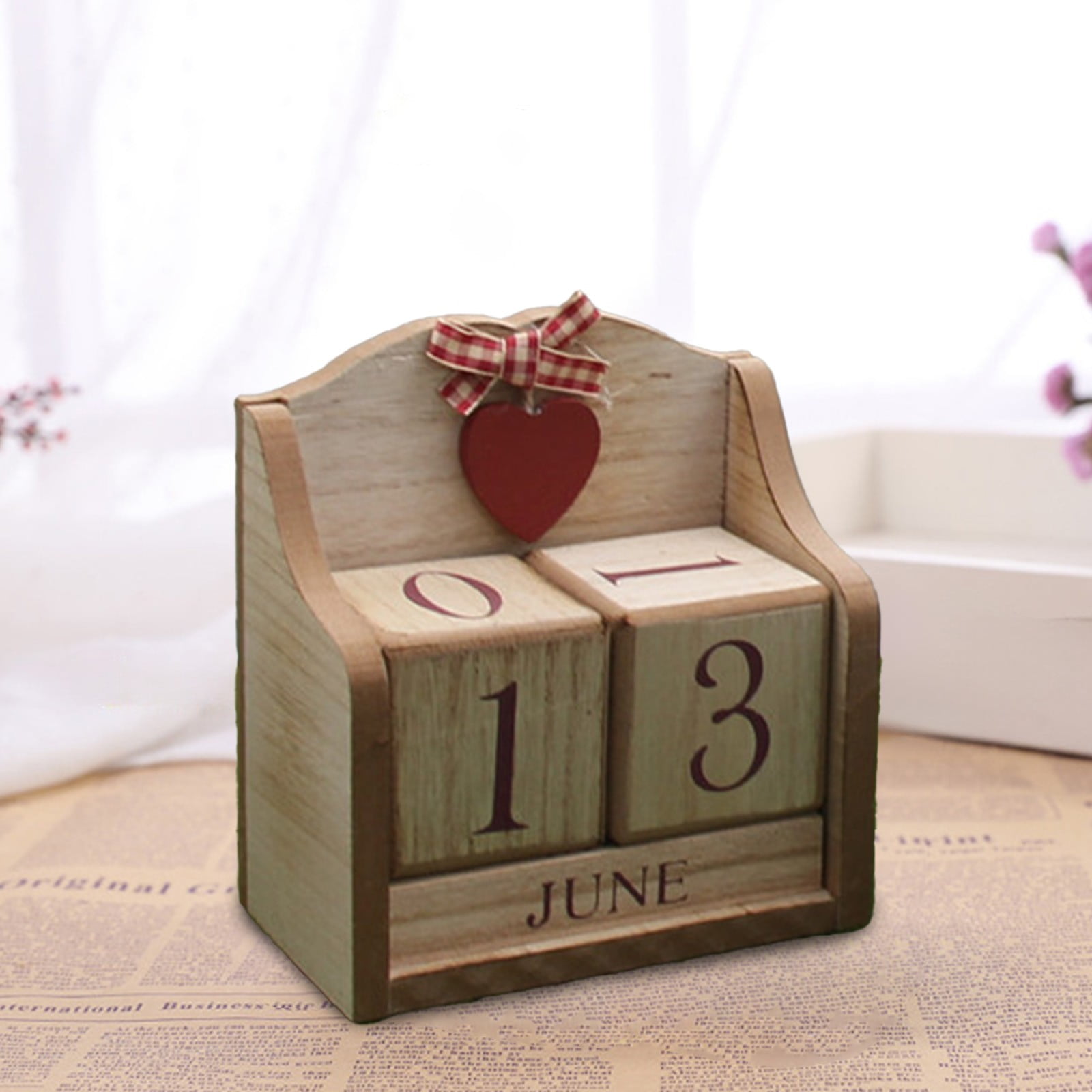 Wooden Desktop Calendar Organizer | Perpetual Reusable Desk Date ...