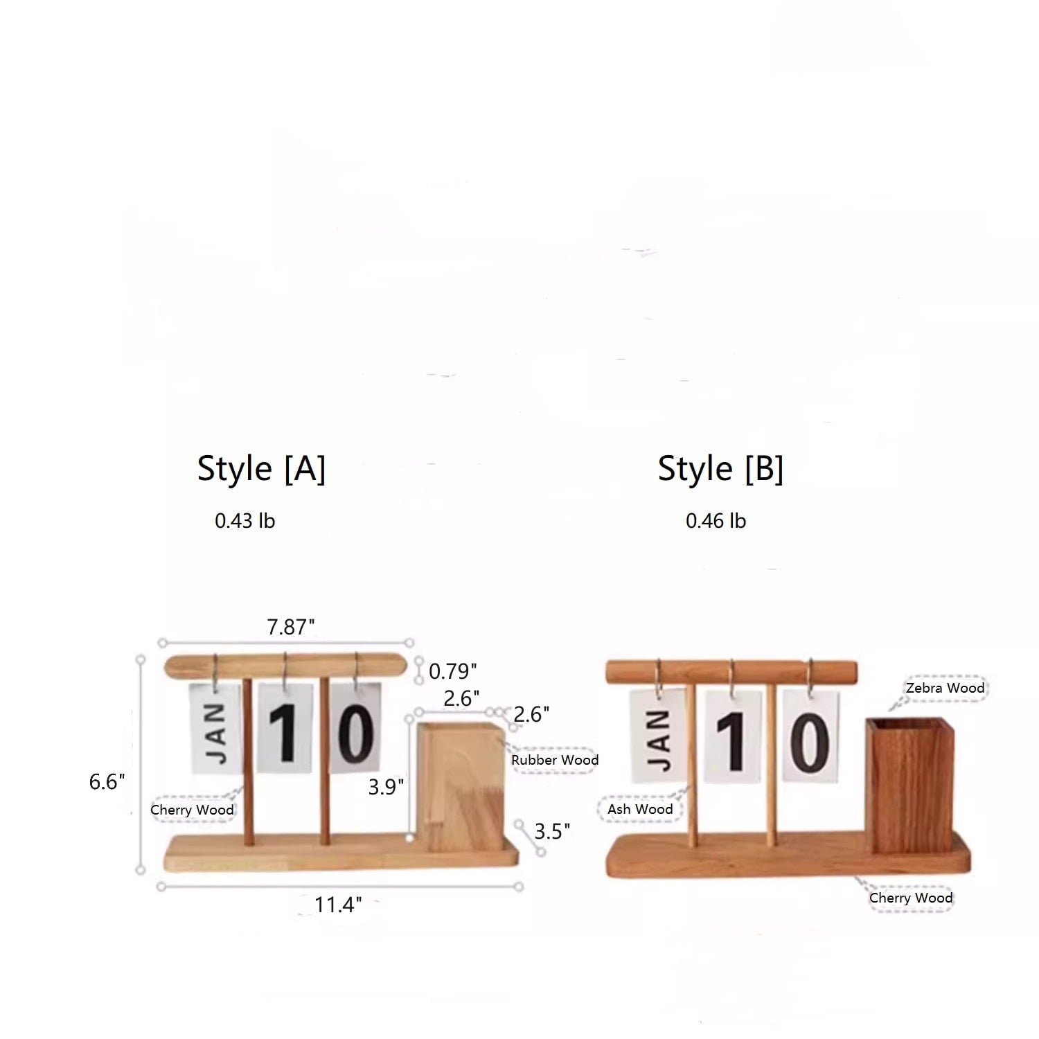 Wooden Desktop Calendar with Pen Holder - Walmart.com