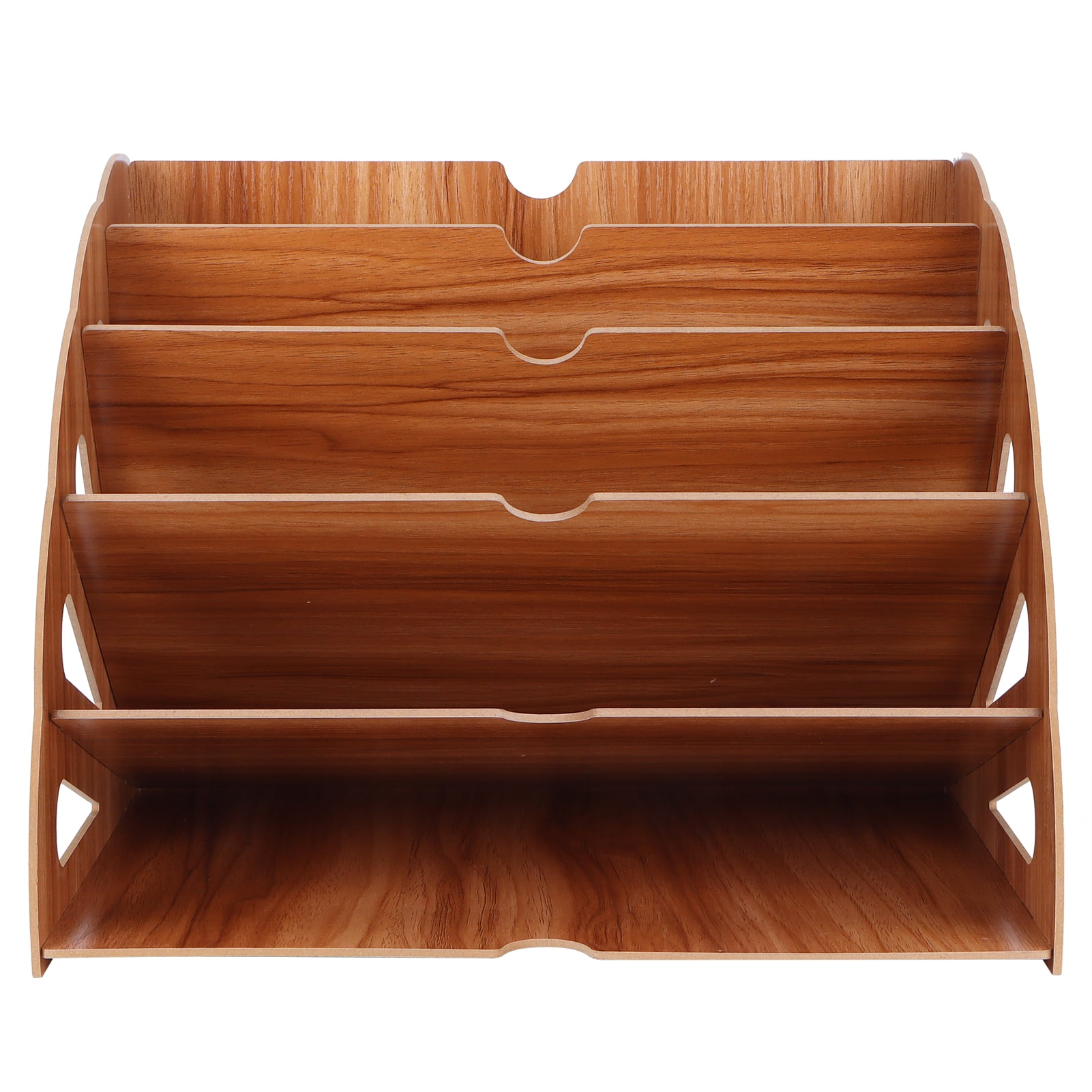 Wooden Desktop File Organizer, Multi-Slot Storage Rack for Home Office ...