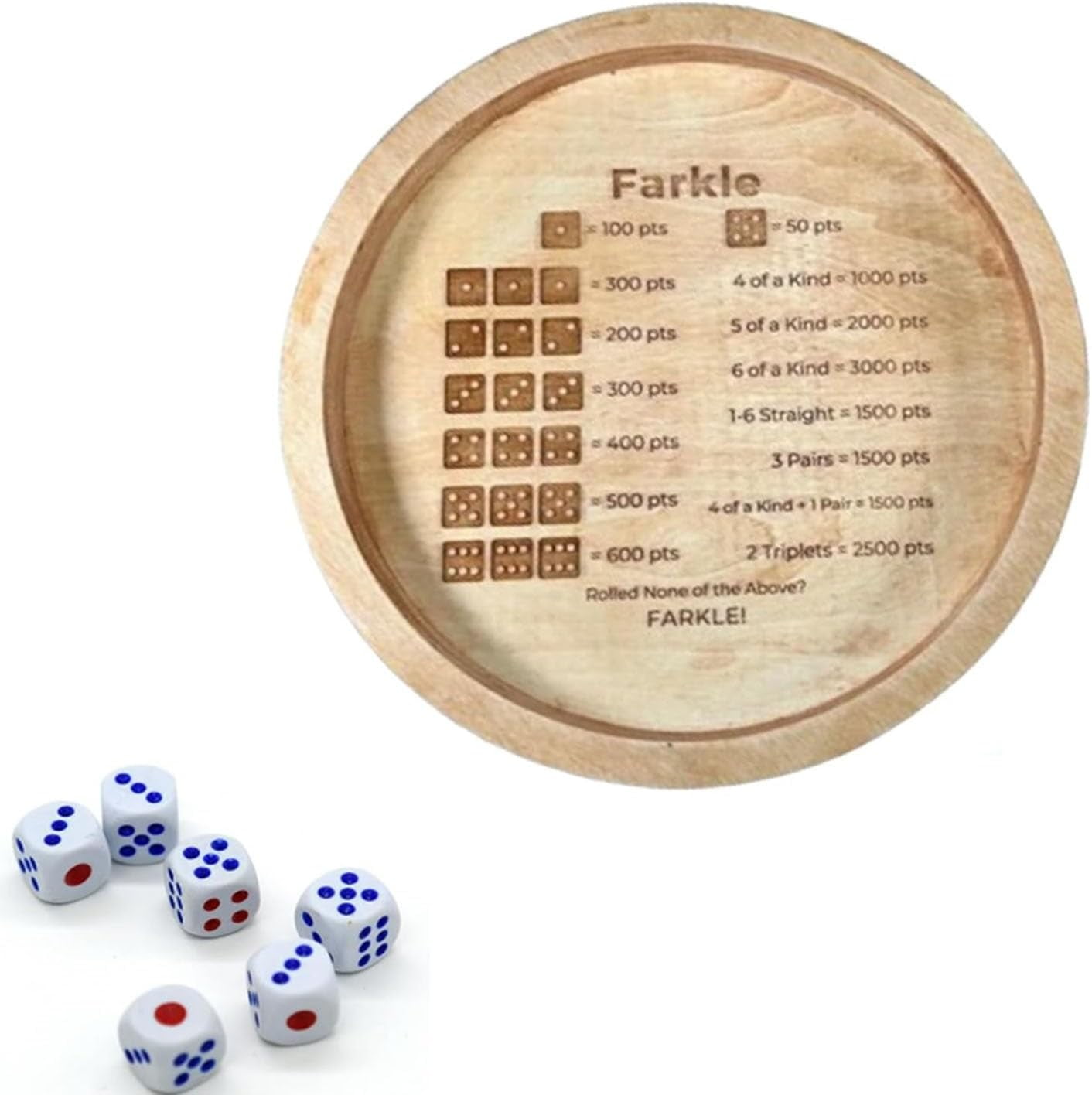 Wooden Dice Tray for Farkle Classic Dice Game, Farkle Dice Tray, Dice Tray for Rolling, Suitable ...