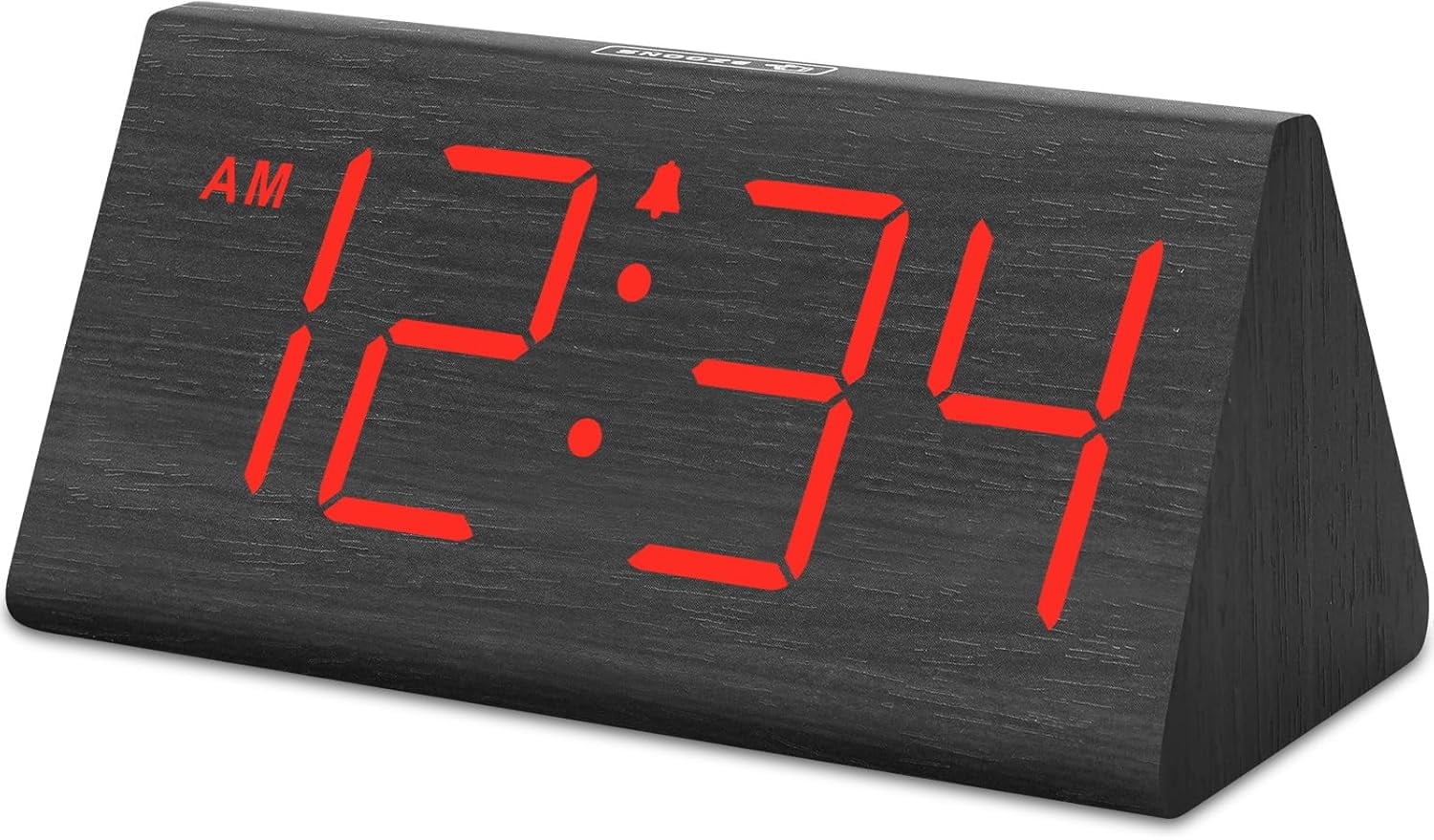 Wooden Digital Alarm Clock for Bedroom - Living Room Desk Clock with ...