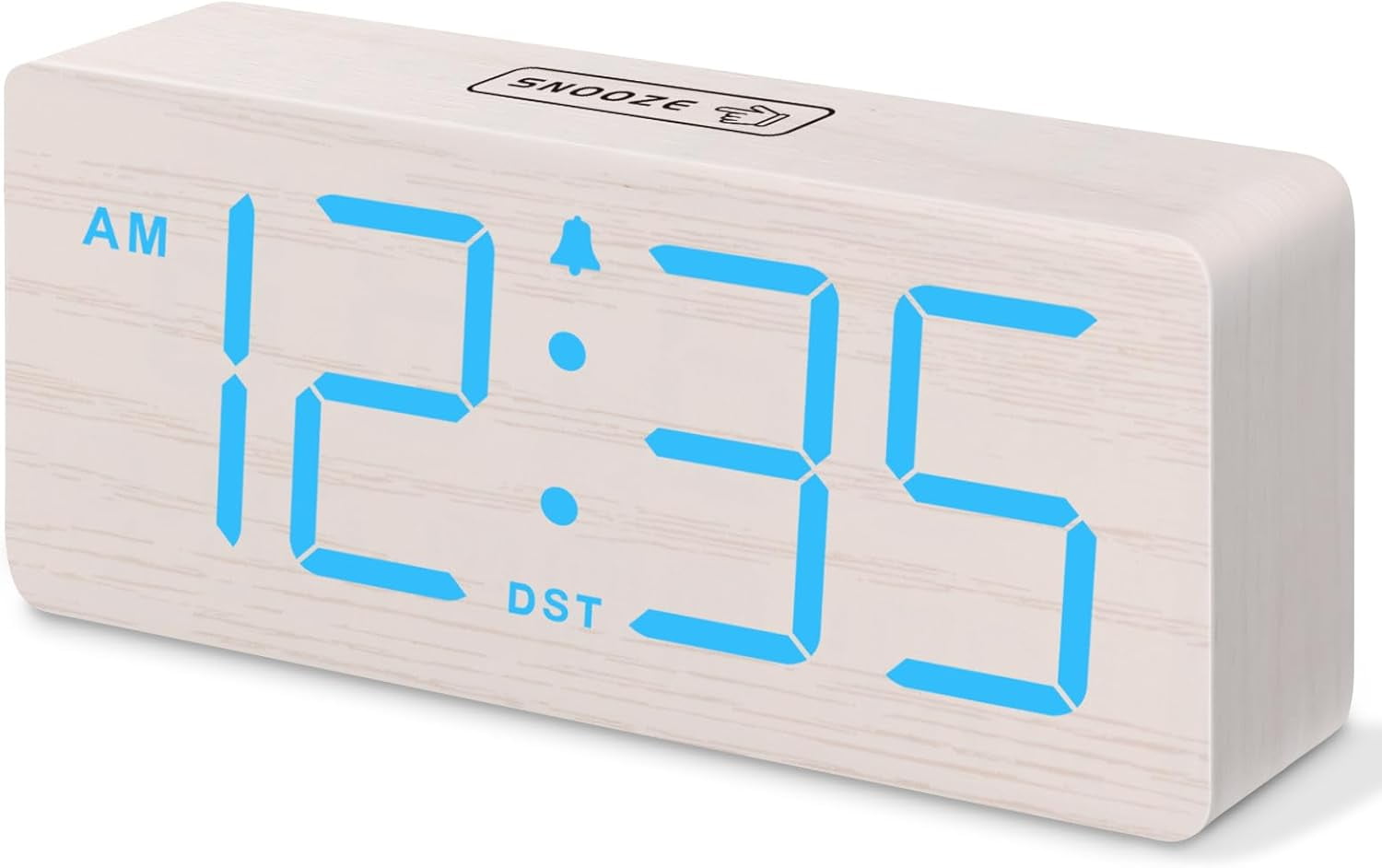 Wooden Digital Alarm Clock for Bedroom - Wood Desk Clocks for Living ...