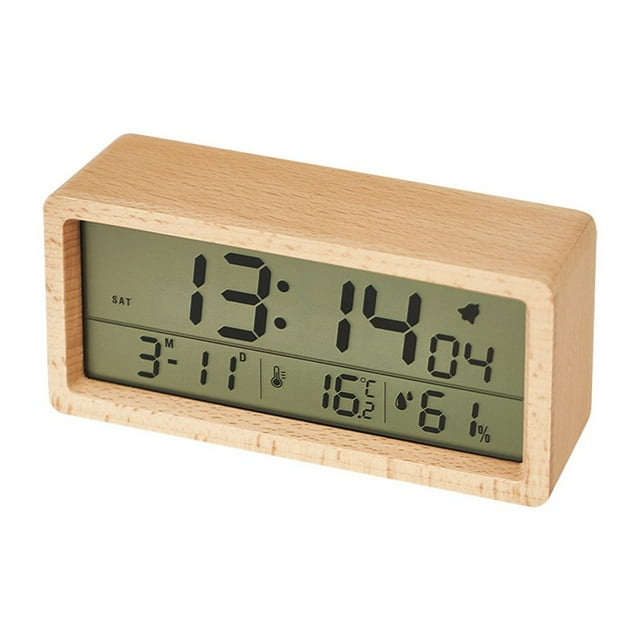 Wooden Digital Battery Operated Alarm Clocks for Bedrooms, Beside ...
