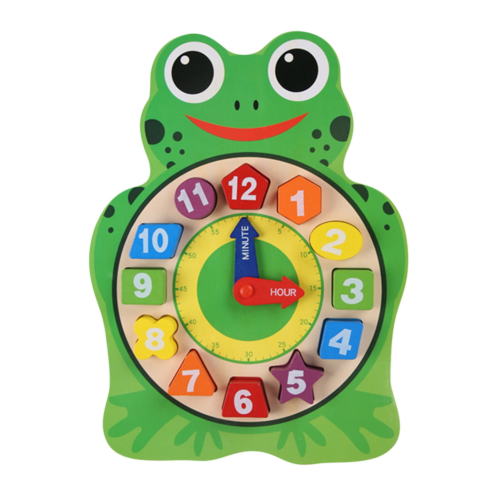 Wooden Digital Clock Toy for Kids, Educational Cartoon Animal Design, 0 ...
