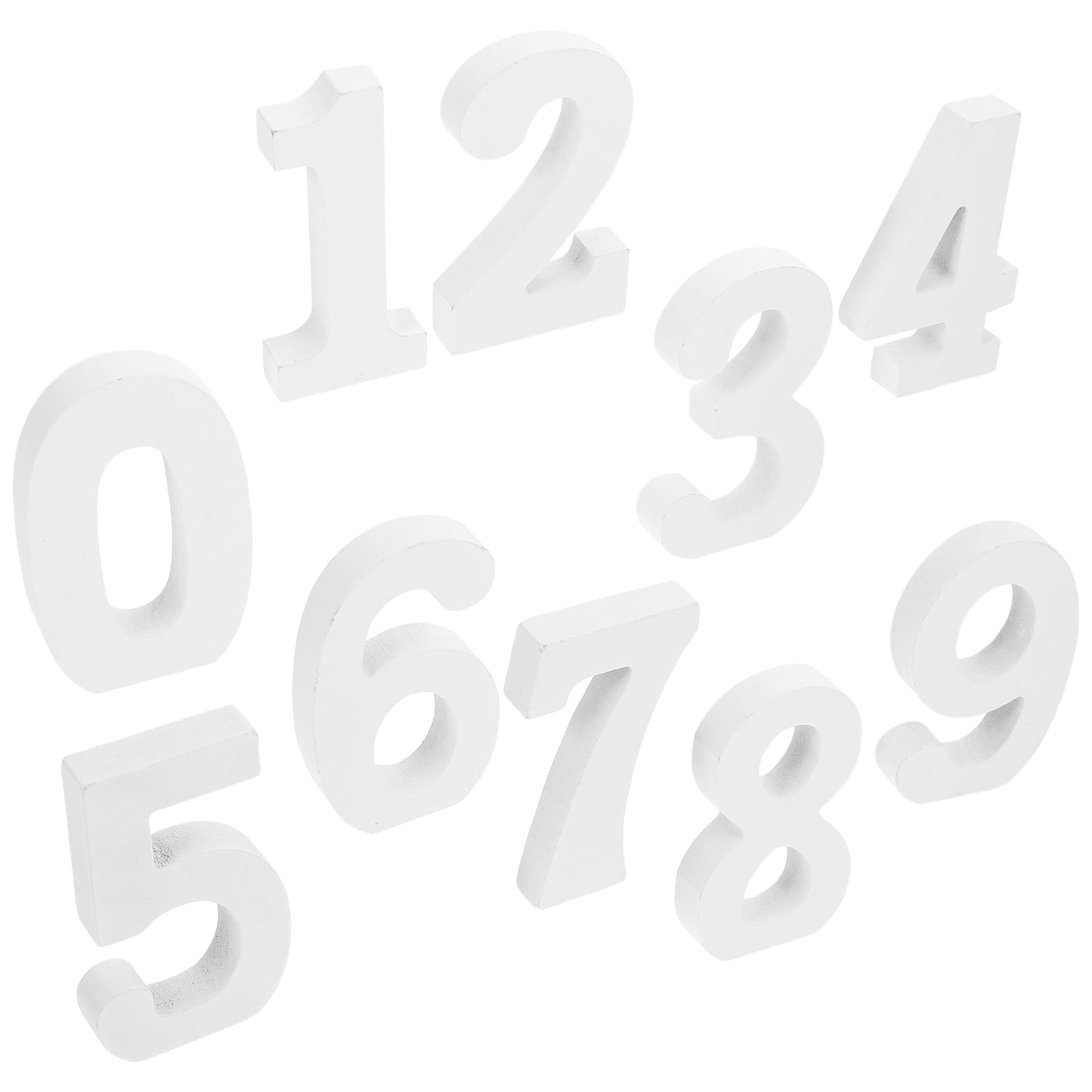 FENGGUIQU Wooden Number Sign White 10Pcs 4.3x2.6x0.5in - Walmart.com