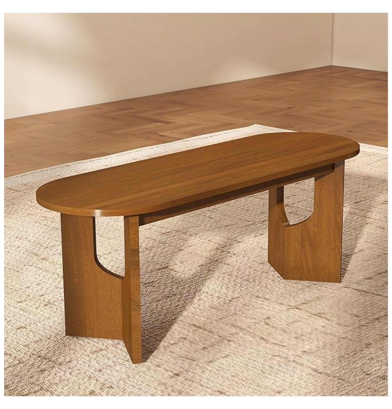 Wooden Dining Bench, 47-Inch Long Kitchen Bench, Century Modern ...
