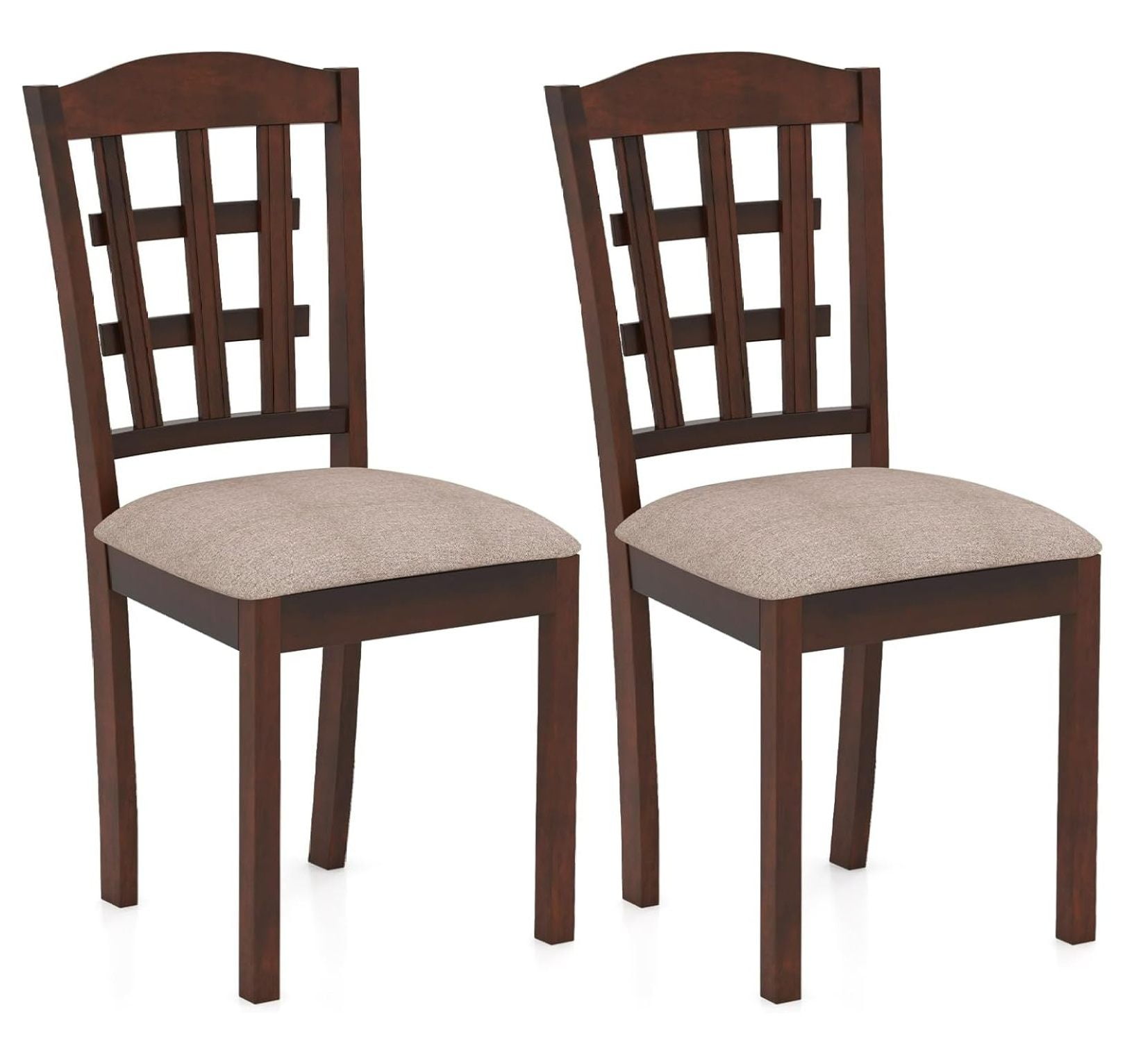 Wooden Dining Chairs Set of 2, Farmhouse Kitchen Side Chairs with ...
