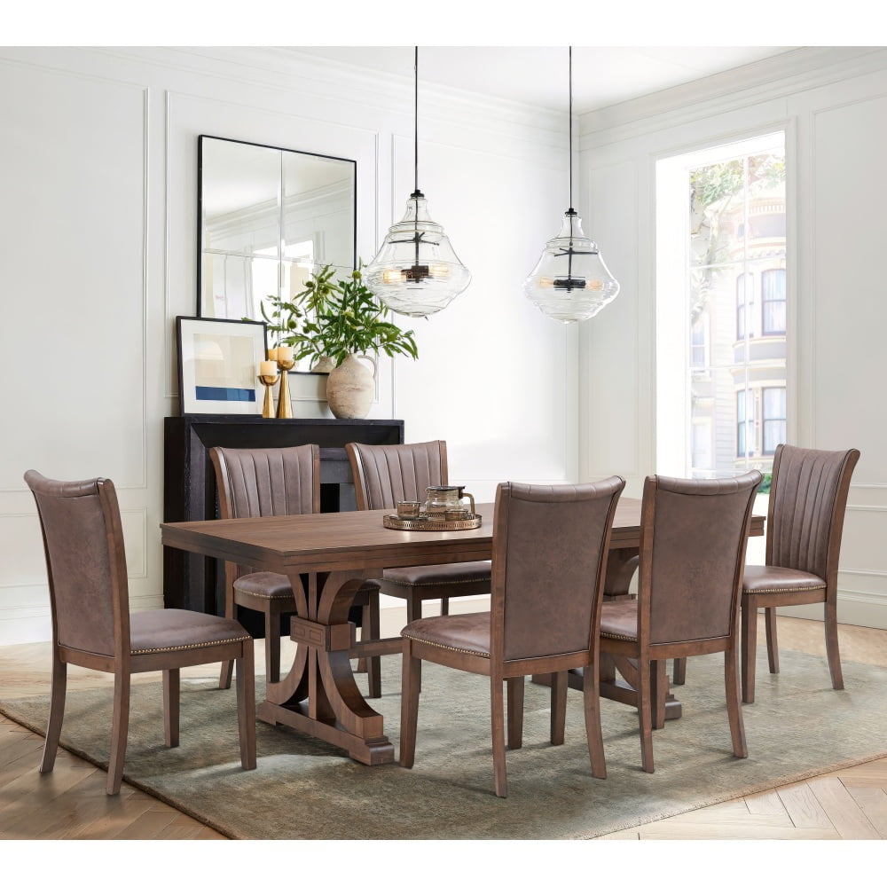 Wooden Dining Chairs Set of 2, Modern Fabric Upholstered Kitchen Side ...