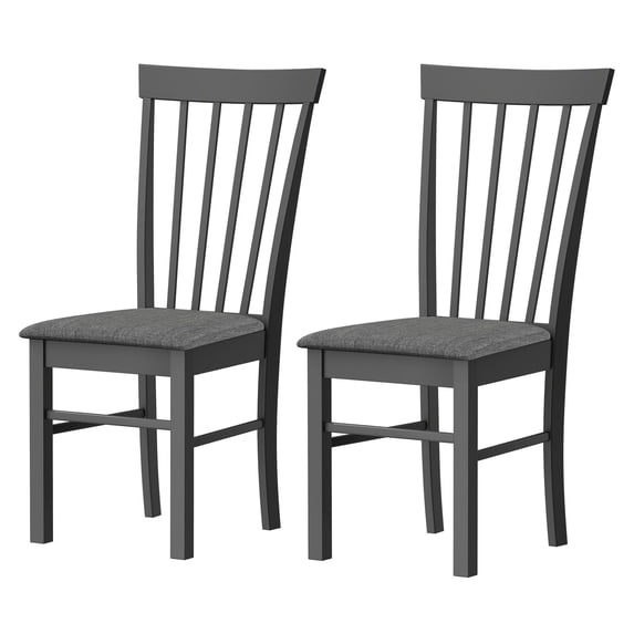 Wooden Dining Chairs Set of 2, Farmhouse Kitchen Chairs Upholstered ...